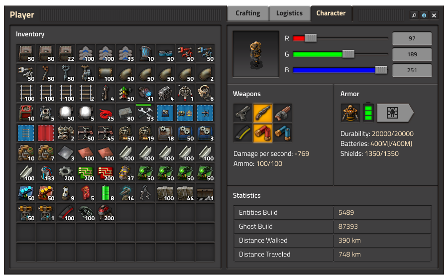 Friday Facts #289 - Character GUI | Factorio